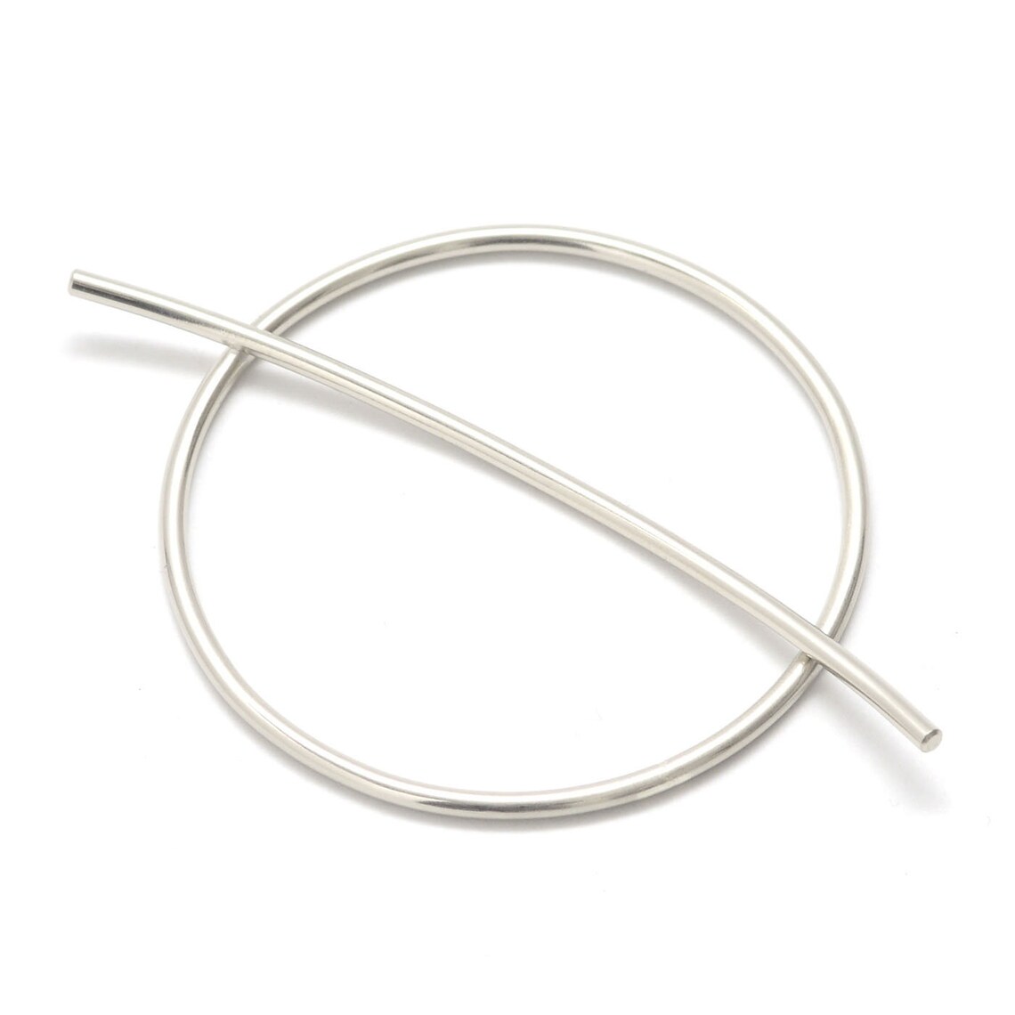 Minimal Silver Hair Pin, Round Hair Piece, Simple Hair Accessory ...