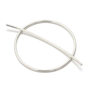 Minimal Silver Hair Pin, Round Hair Piece, Simple Hair Accessory ...