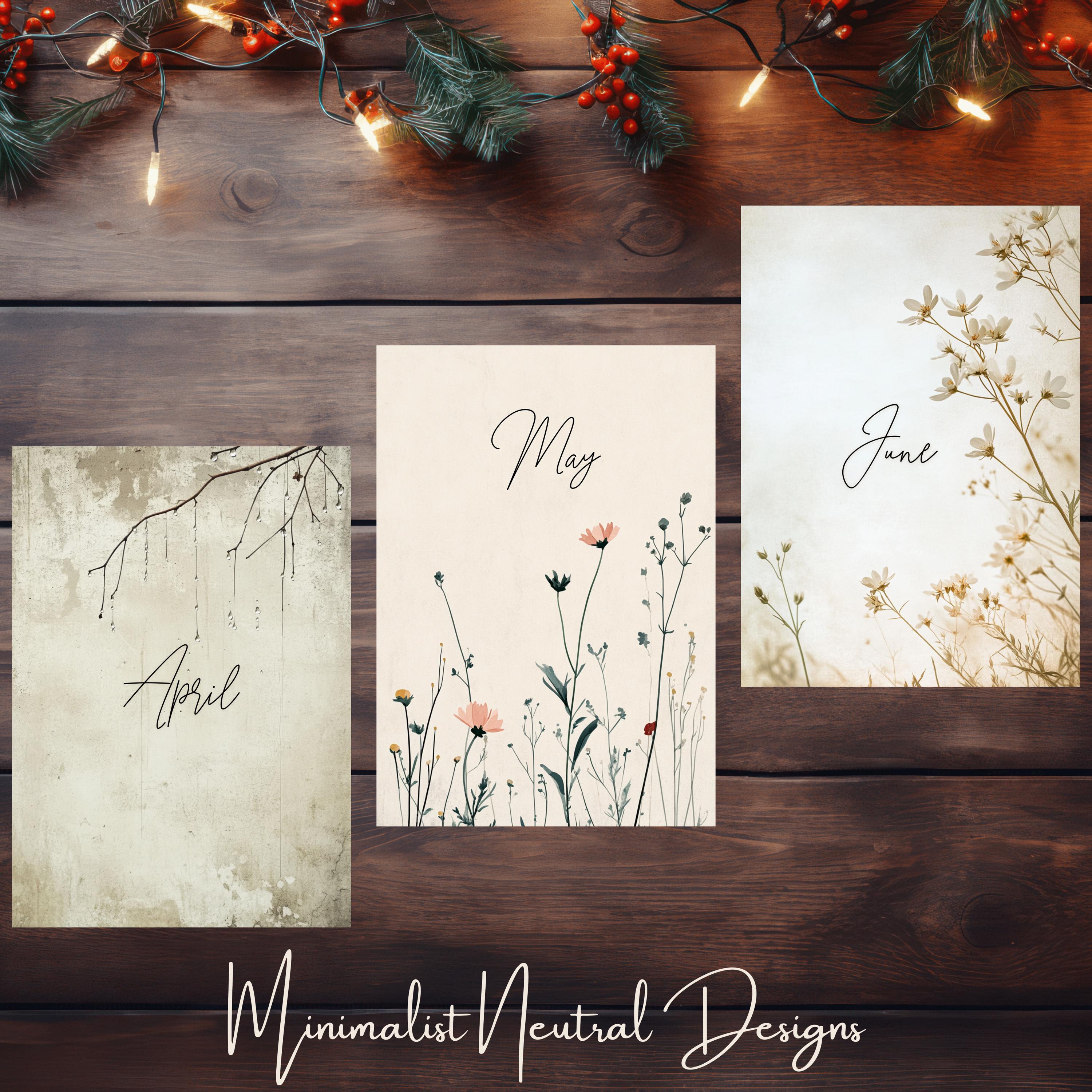 Printable Journal Covers PNG Bundle, Seasonal PNG Pages Bundle, Planner ...