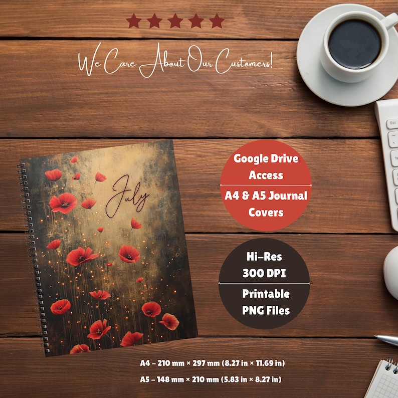 Printable Journal Cover PNG Bundle Seasonal Floral Notebook Pages ...