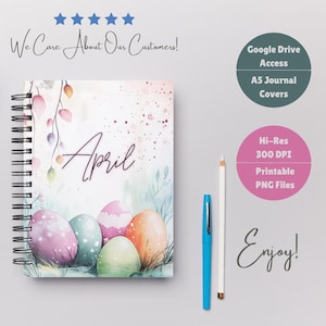 Watercolor A5 Journal Cover Designs: Monthly Seasonal PNG Bundle ...