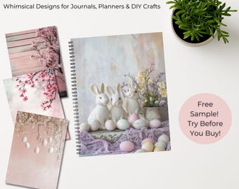 Easter Bunny Floral A5 Printable Covers: Spring Journal Pages (digital ...
