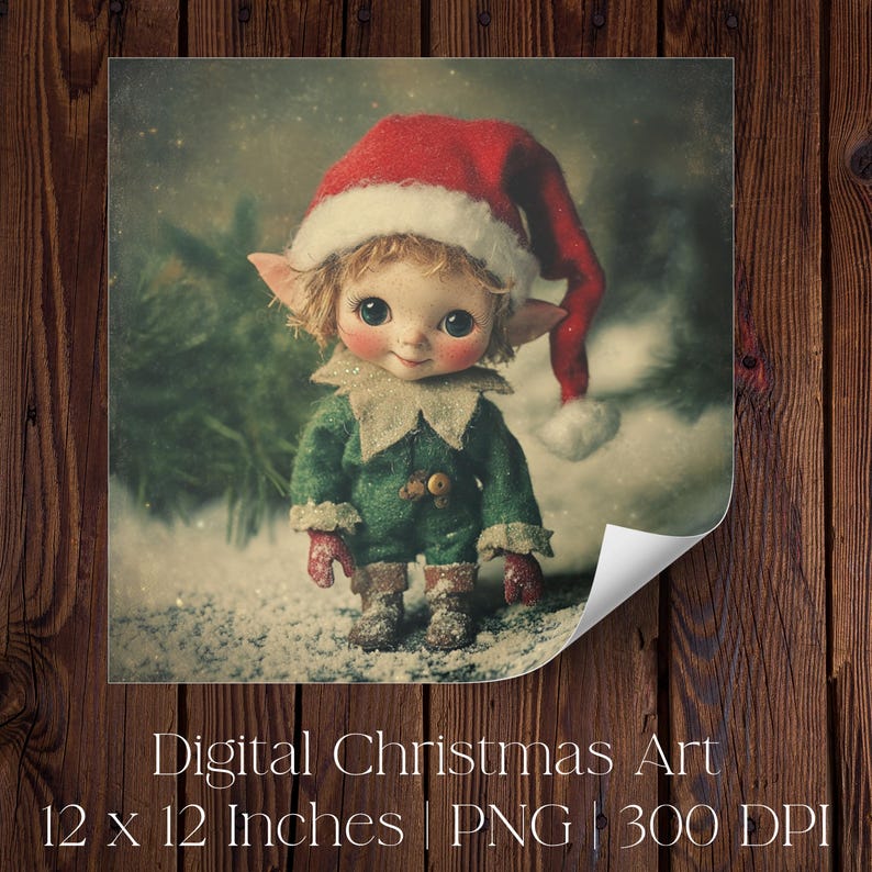 Christmas Elf PNG, Printable Festive Holiday Decor (digital Download ...