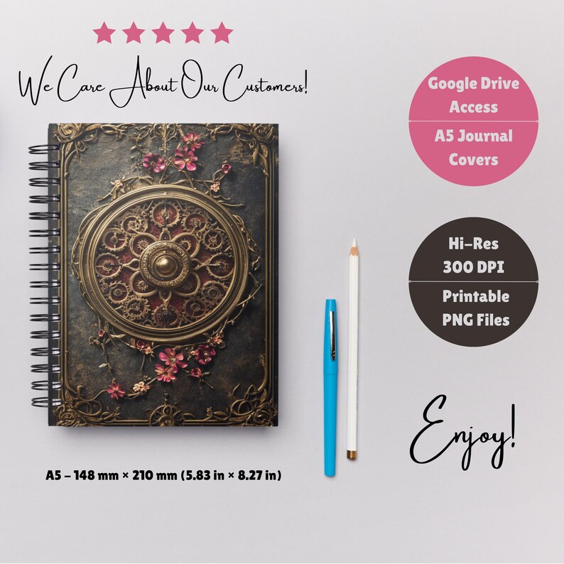 Ornate Gilded Journal Cover PNG Bundle Elegant Scrapbook Printable ...