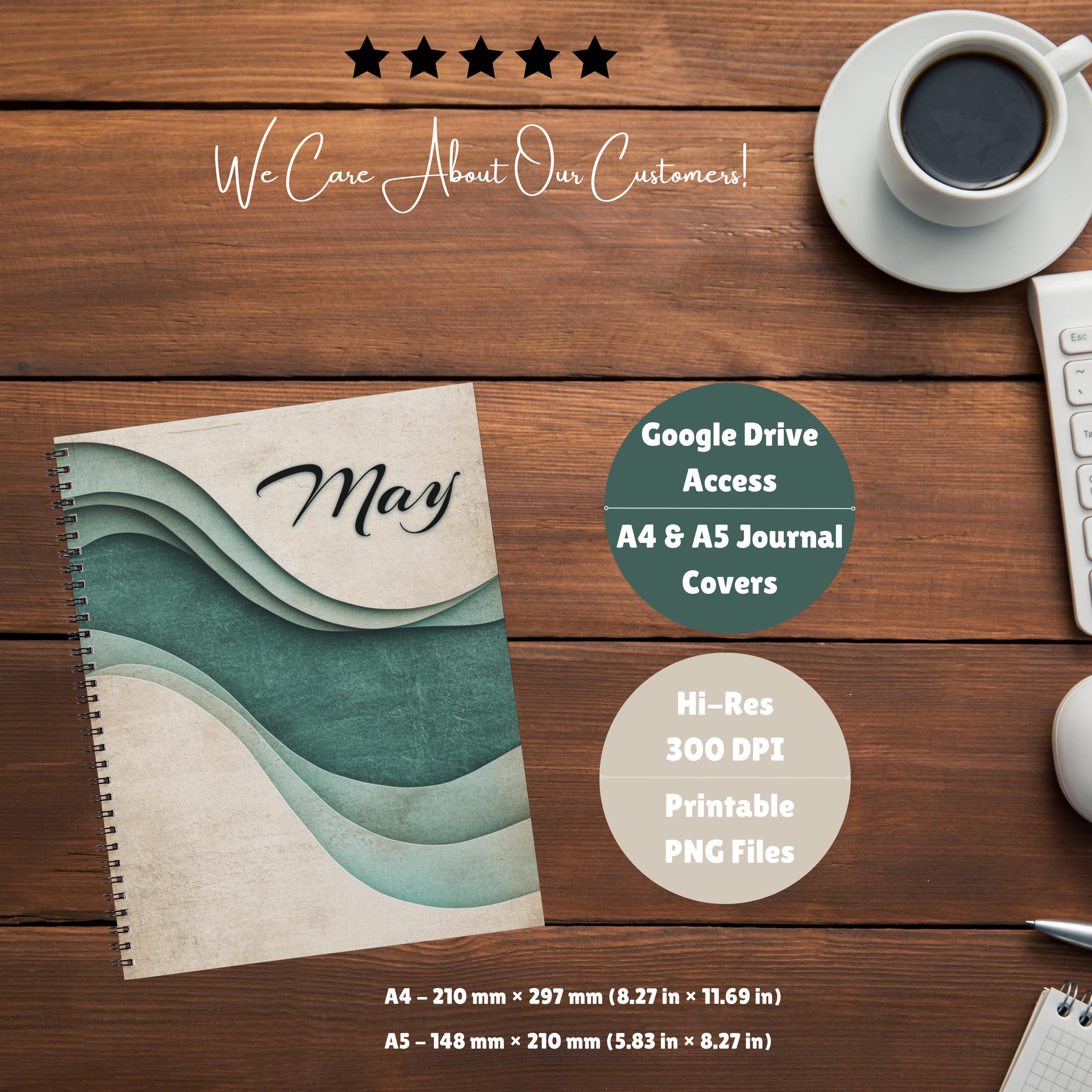 Vintage Aesthetic Journal Cover PNG Designs Bundle Seasonal A5 Digital ...