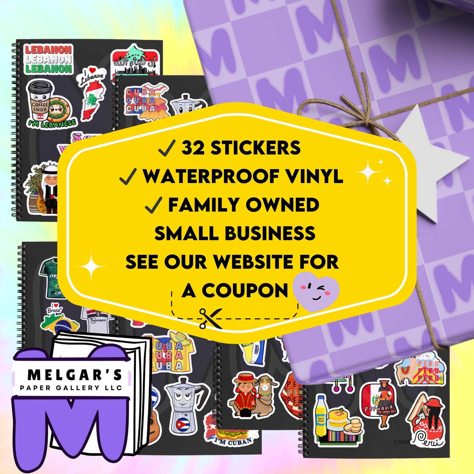 Austrian Sticker Set of 32 – Large Educational Vinyl Stickers for Kids ...