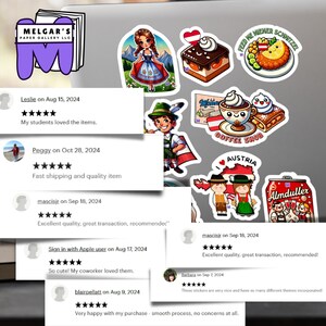 Austrian Sticker Set of 32 – Large Educational Vinyl Stickers for Kids ...