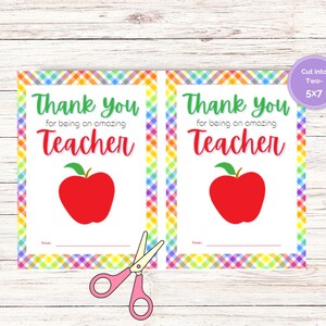 Teacher Appreciation Gift Card Holder, Printable Gift for Teacher ...