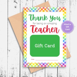 Teacher Appreciation Gift Card Holder, Printable Gift for Teacher ...