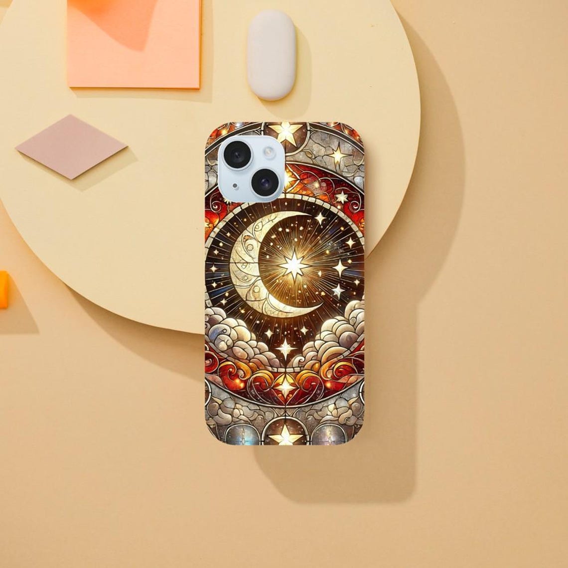Celestial Stained Glass Phone Case, Stylish & Durable Double-layer ...
