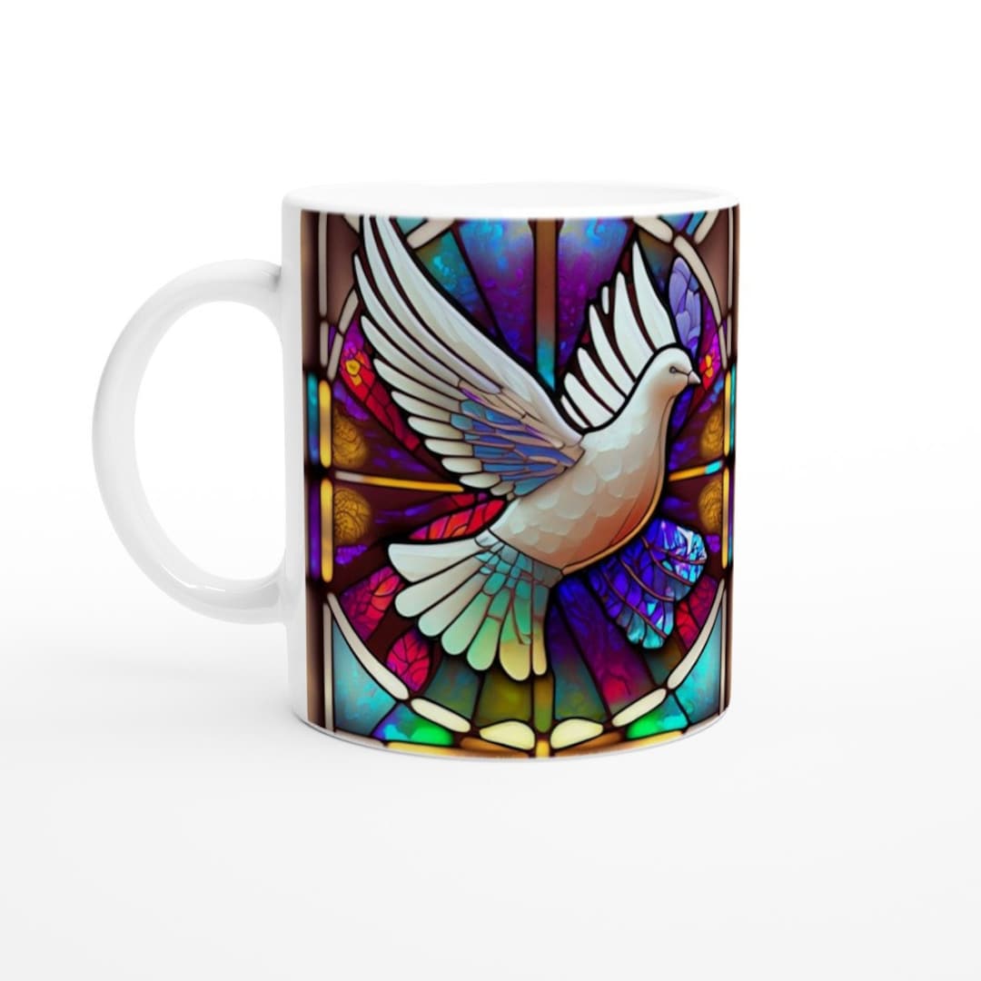Stained Glass Dove Mug Bird Mugs Stained Glass Mugs Colourful Mugs Ts For Grandma Mothers