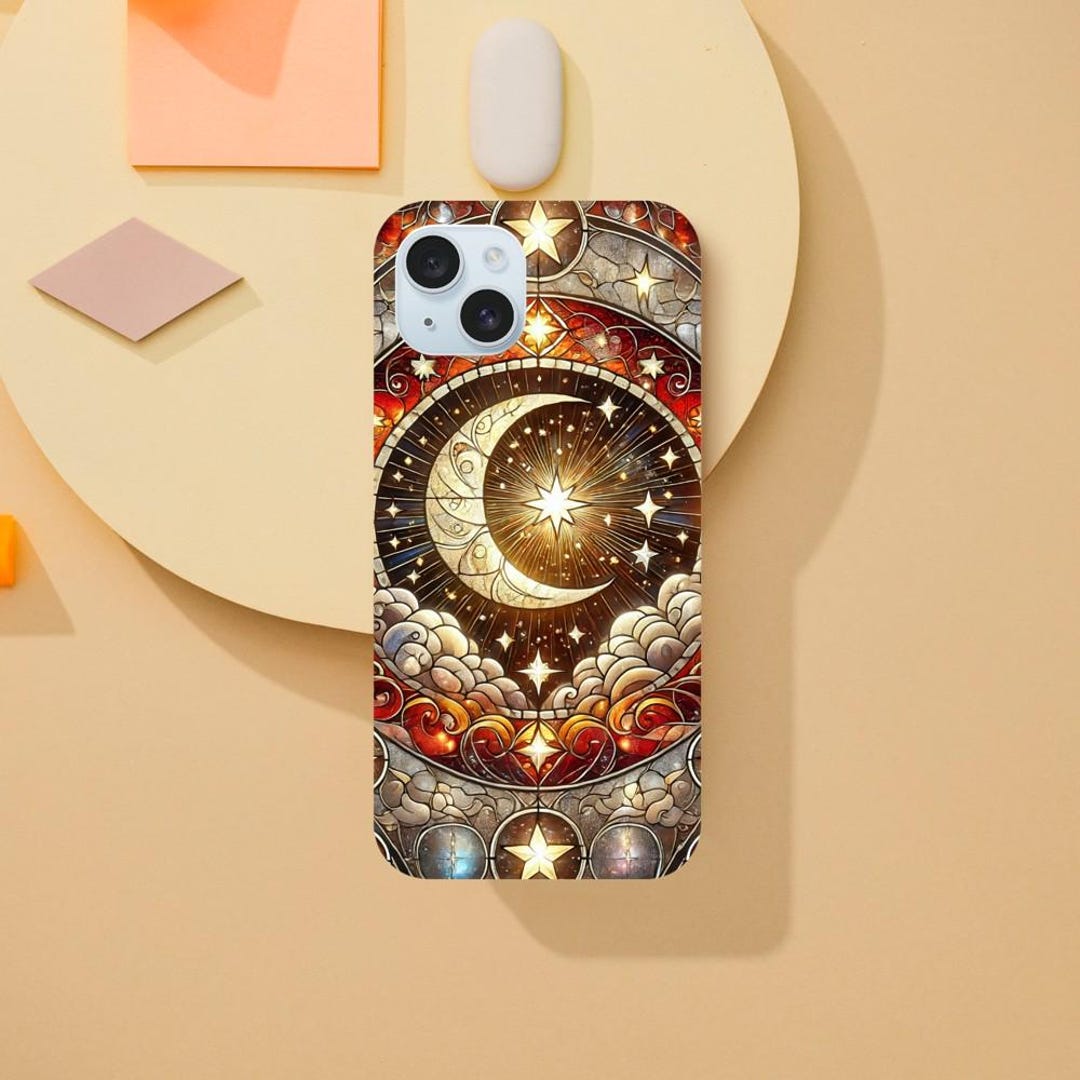 Celestial Stained Glass Phone Case, Stylish & Durable Double-layer ...