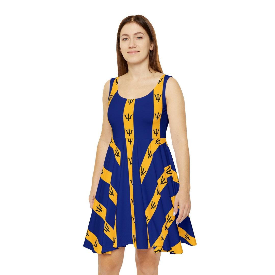 Barbados Flag AOP Skater Dress: Patriotic, Stylish, Perfect for Bajans ...