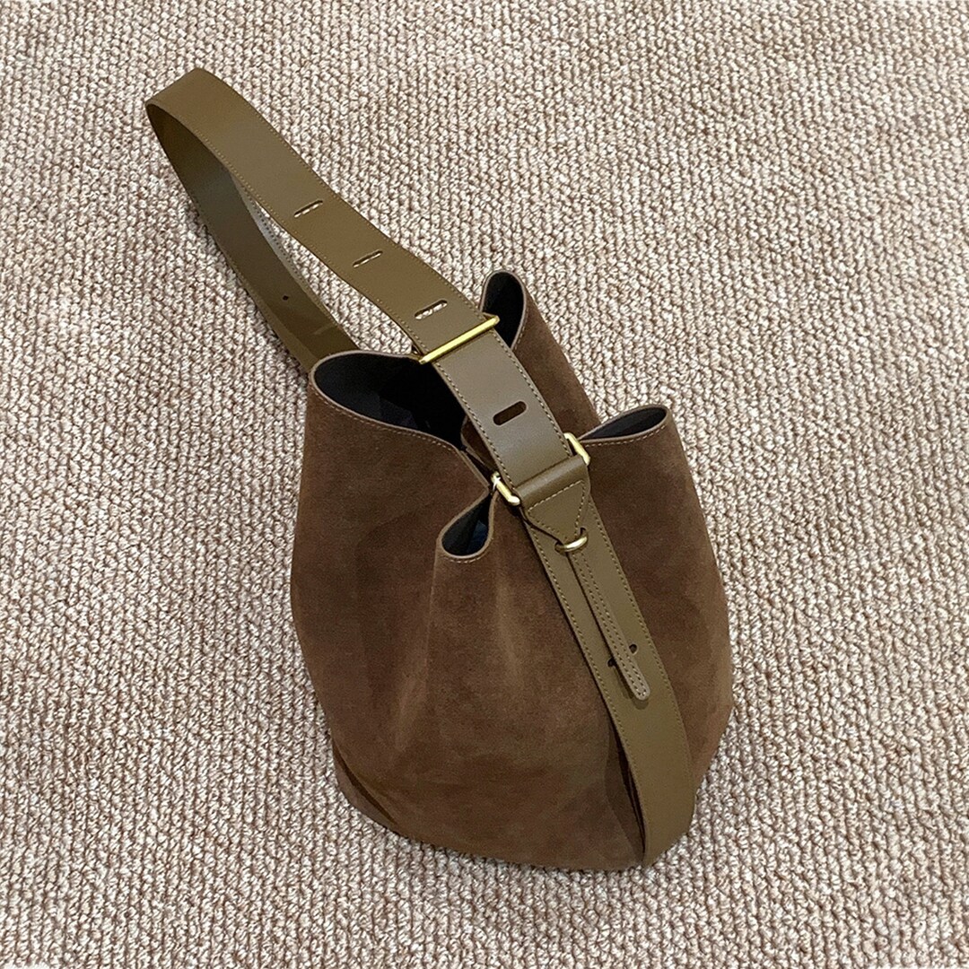 Suede Minimal Bucket Tote, Women Shoulder Bag, Large Suede Handbag - Etsy