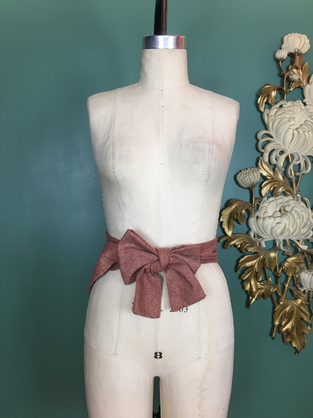 1970s Belt Huge Bow Belt Vintage Belt Rust Wool Adjustable - Etsy