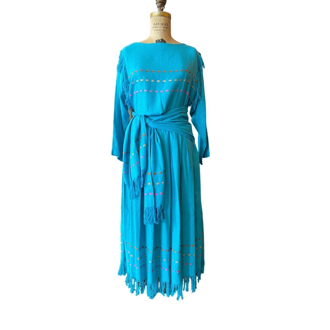 1980s 3 Piece Set, Vintage Skirt and Top, Southwestern Style, Fringe ...