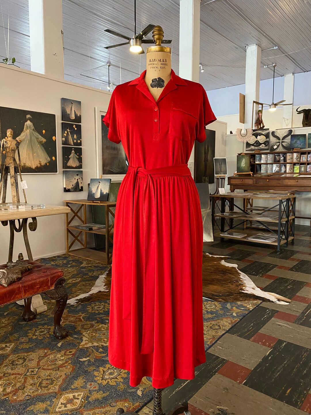 Halston Casual Wear 1980s 2 Piece Set Red Jersey 80 Skirt - Etsy