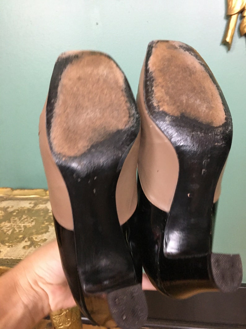 1960s Mod Shoes Sevilla Shoes Taupe and Black Vintage 60s - Etsy