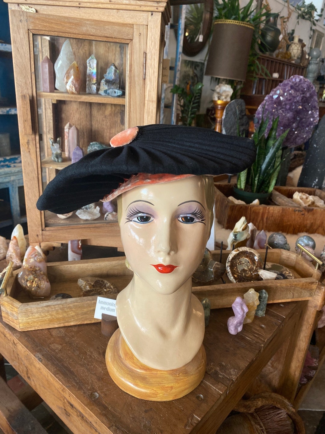 1940s Statement Hat, Oversized Beret, Vintage Millinery, Marion Valle ...