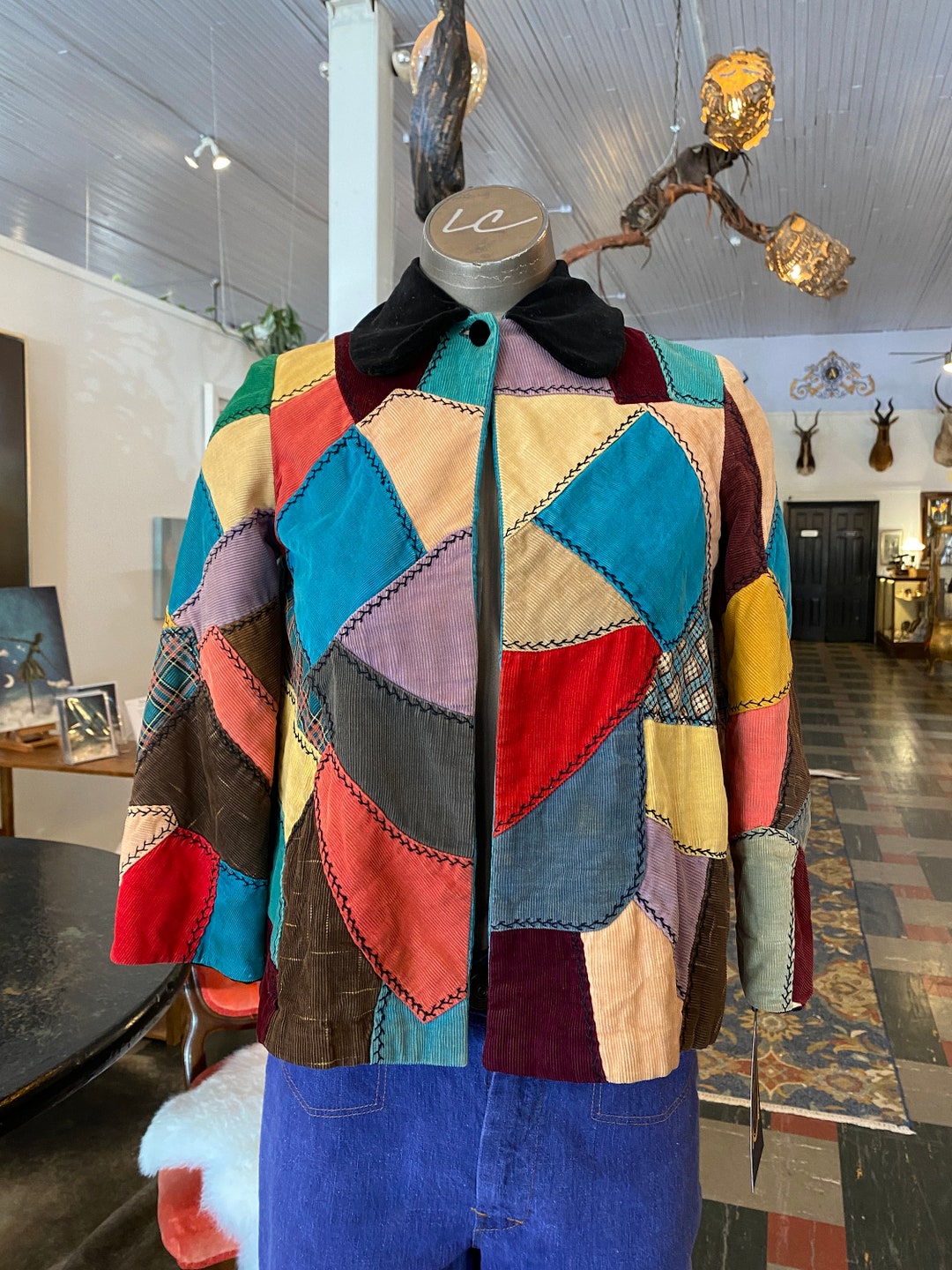 RESERVED 1970s Patchwork Jacket, Vintage 70s Jacket, Crazy Quilt ...