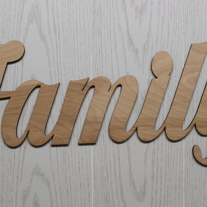 Family Wood Cutout, Farmhouse Large Script Sign, Wooden Sign Art, Laser ...