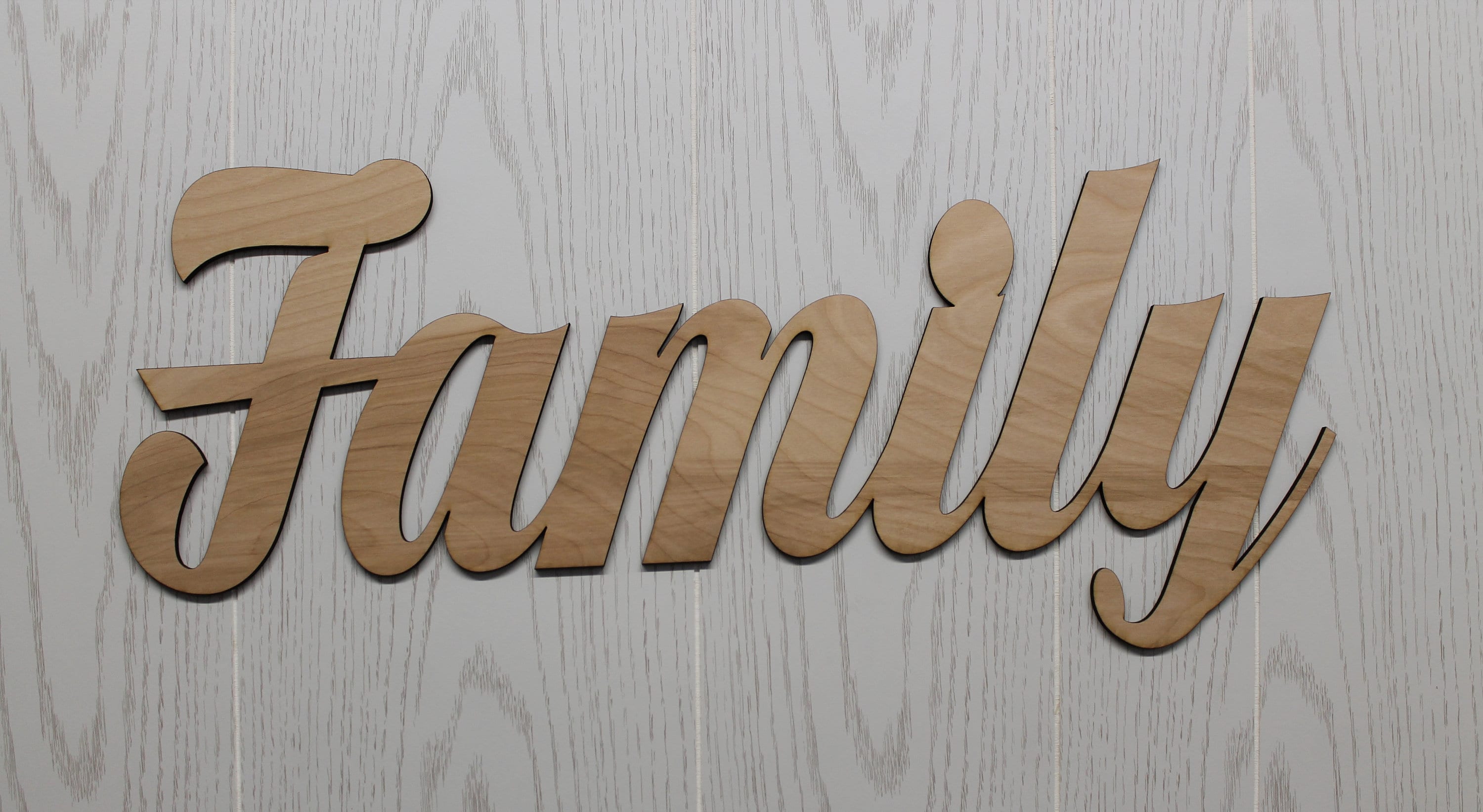 Family Wood Cutout Farmhouse Large Script Sign Wooden Sign | Etsy