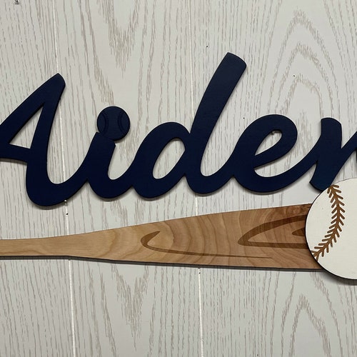 Baseball Bat Name Sign Nursery Decor Personalized Wood Sign - Etsy