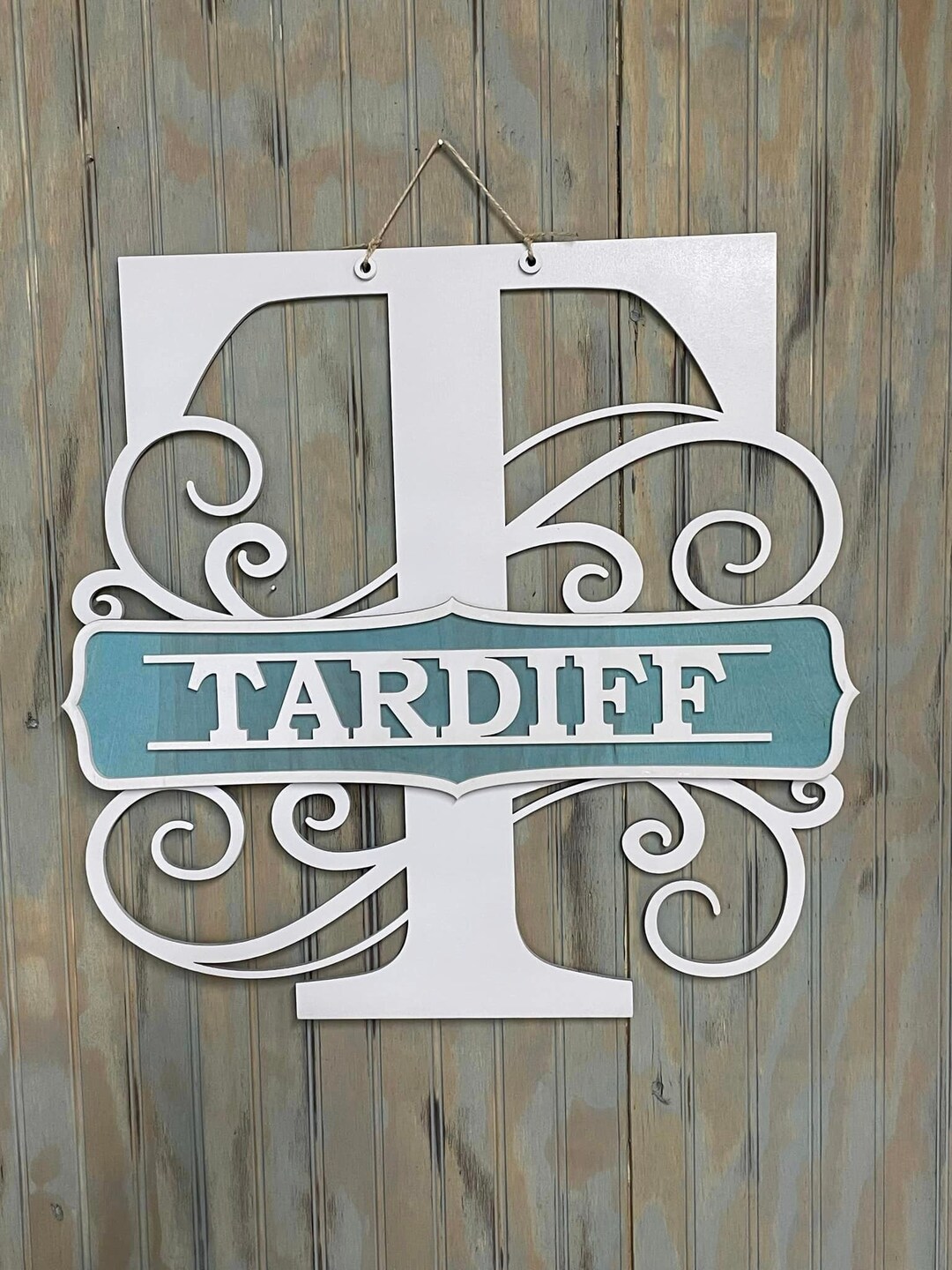 Initial Name Sign Wooden Last Name Monogram Personalized Door or Wall ...