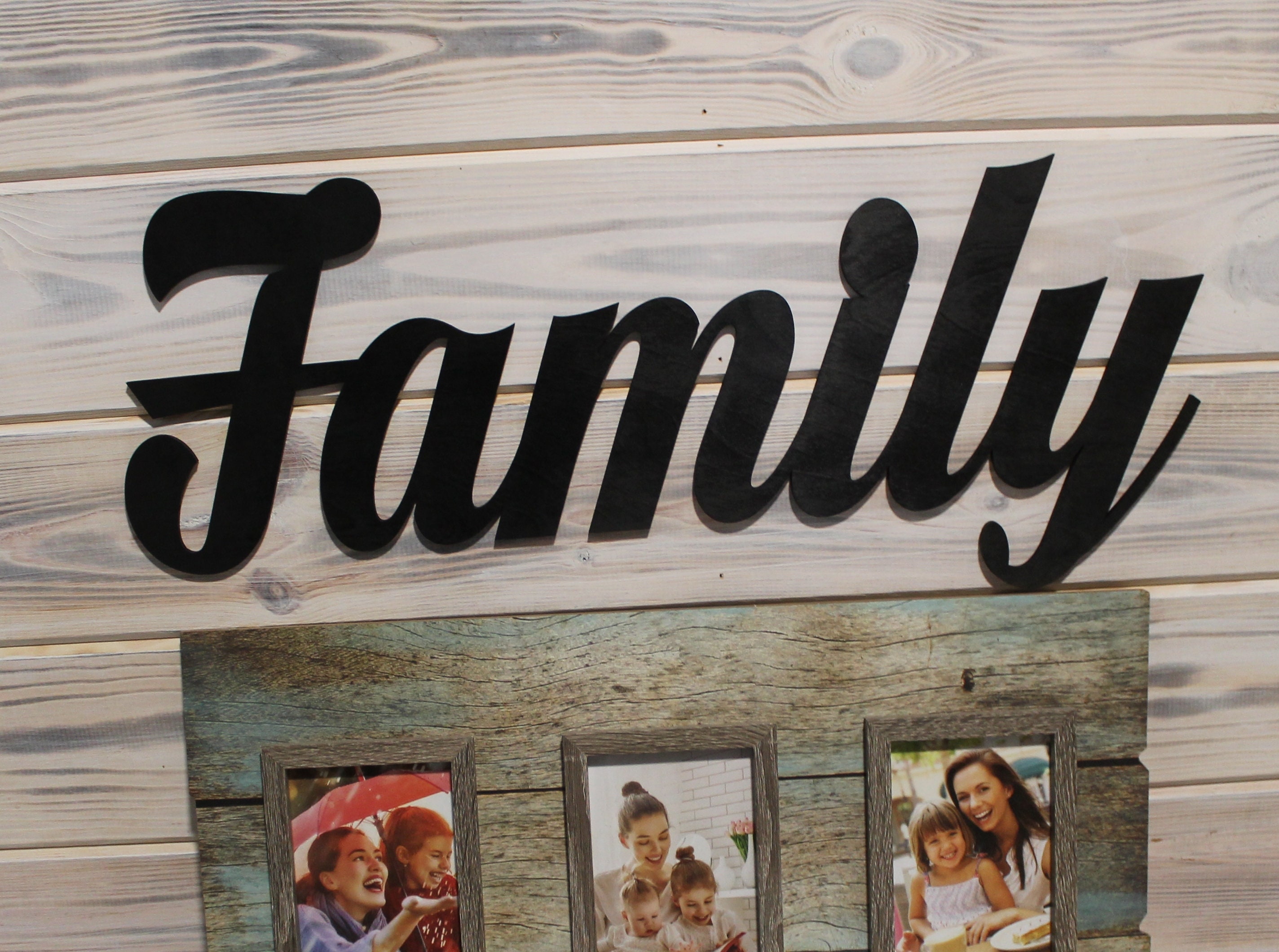 Family Wood Cutout Farmhouse Large Script Sign Wooden Sign | Etsy