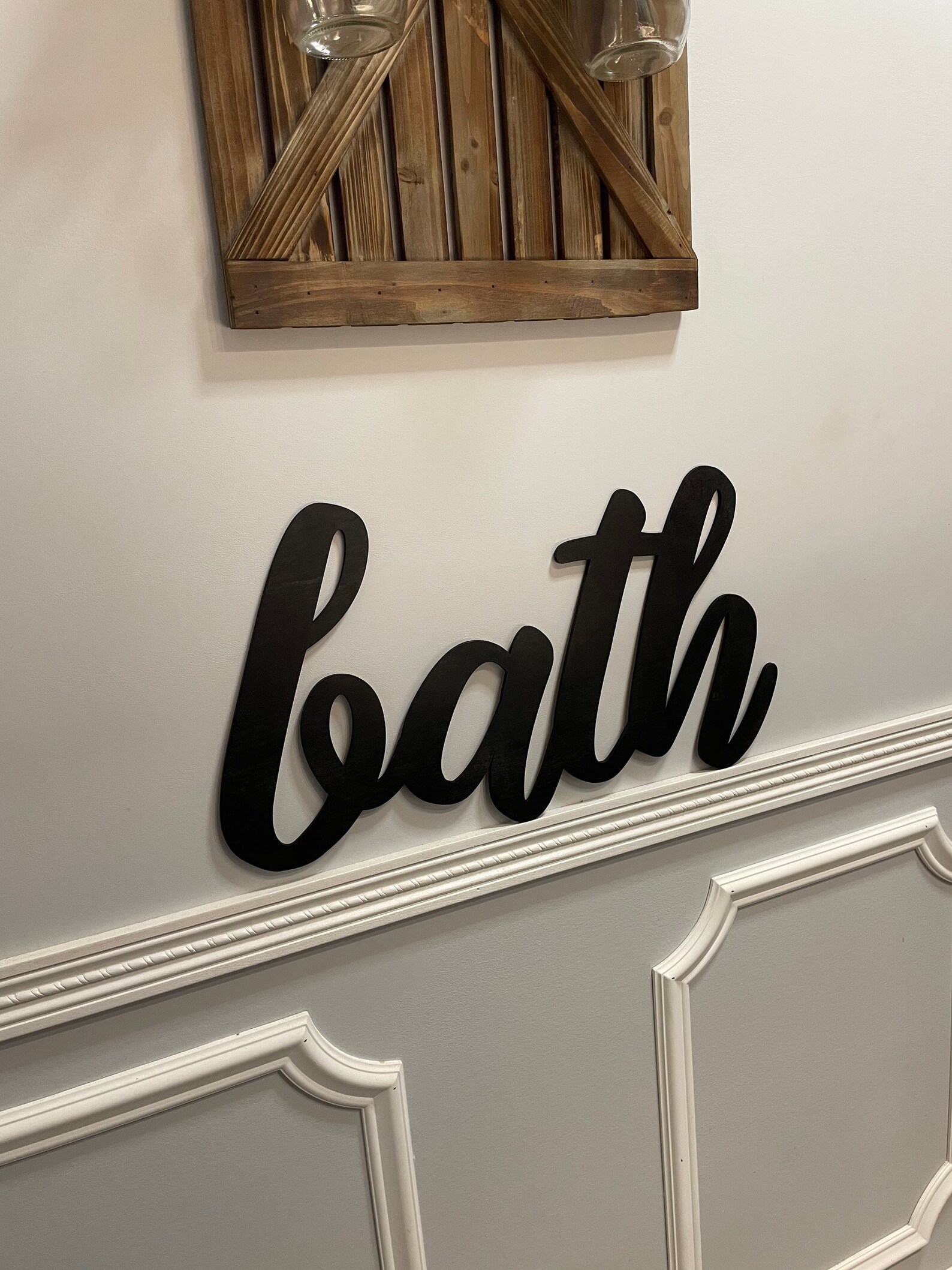 Bath Sign Bathroom Wall Decor Farmhouse Bathroom Decor - Etsy