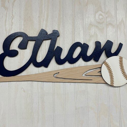 Baseball Bat Name Sign Nursery Decor Personalized Wood Sign - Etsy