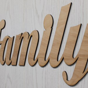 Family Wood Cutout, Farmhouse Large Script Sign, Wooden Sign Art, Laser ...