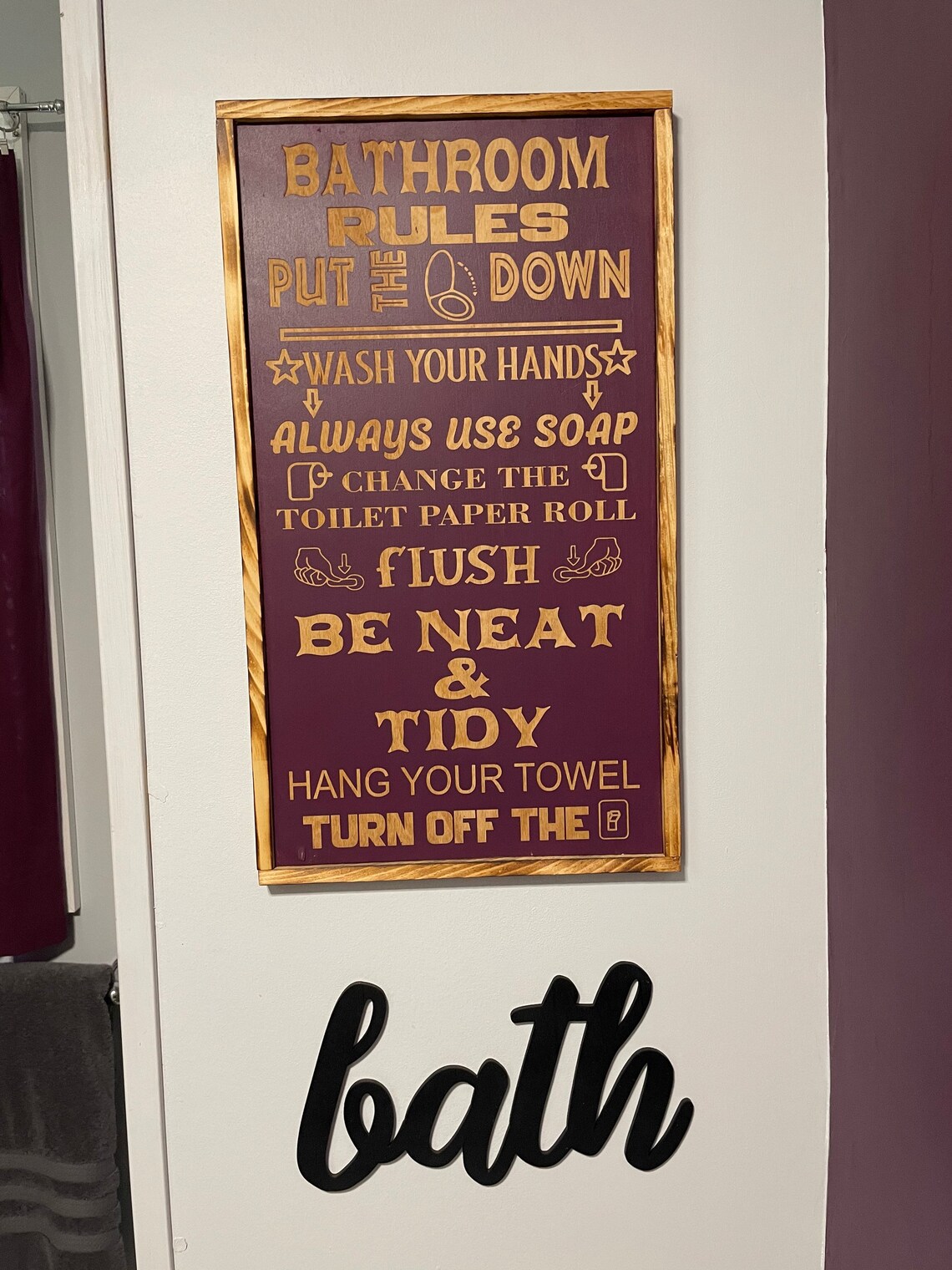 Bath Sign Bathroom Wall Decor Farmhouse Bathroom Decor | Etsy