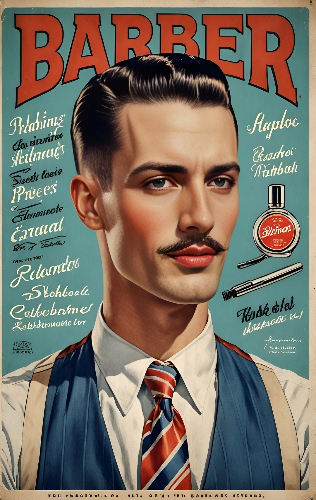 Vintage Barber Ad - Limited Edition Print - Etsy