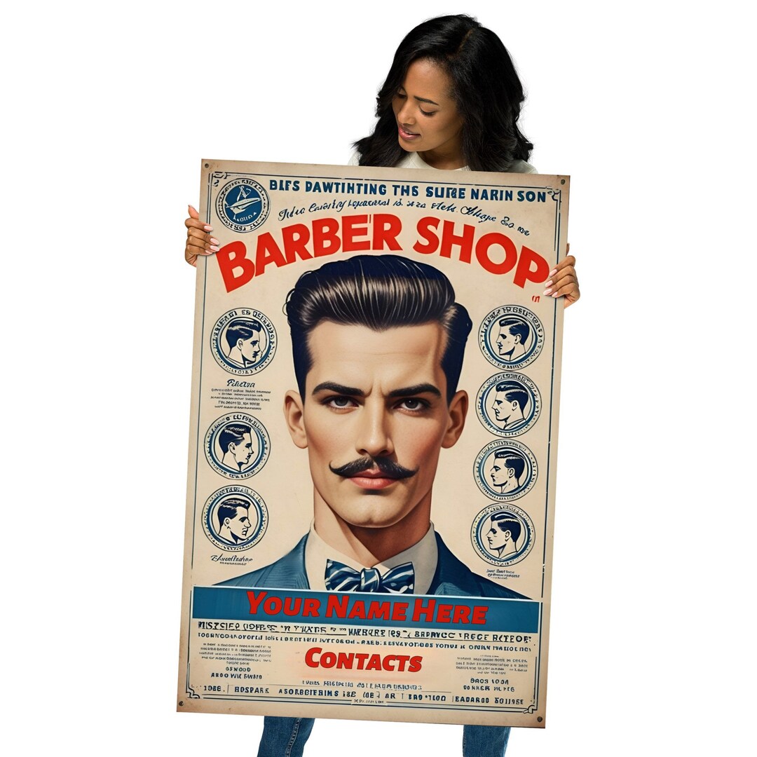 1940's Barbershop Hair Cut Poster. Foam Board 24x36 - Etsy