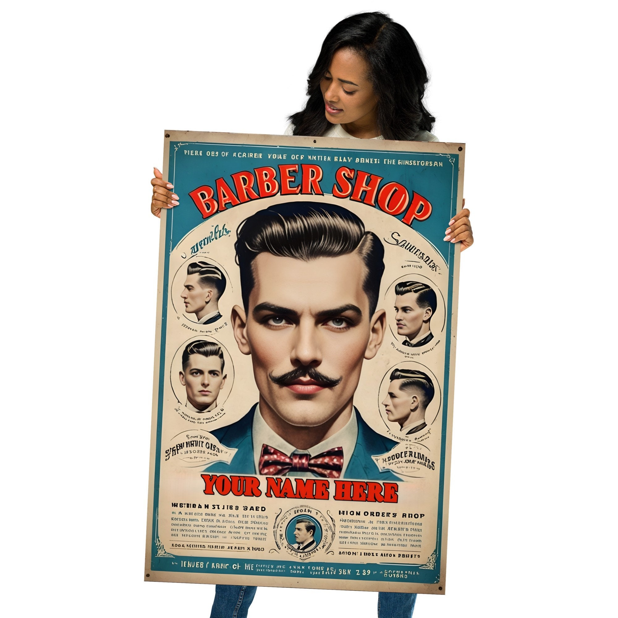 1940's Barbershop Hair Cut Poster. Foam Board 24x36 - Etsy