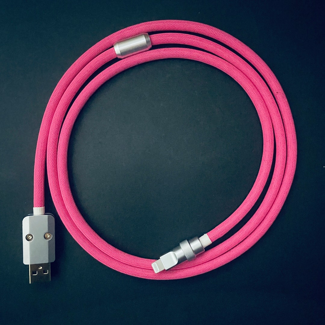 Fathers Day Handwoven red Charging Cable Custom Mechanical CNC Keyboard ...