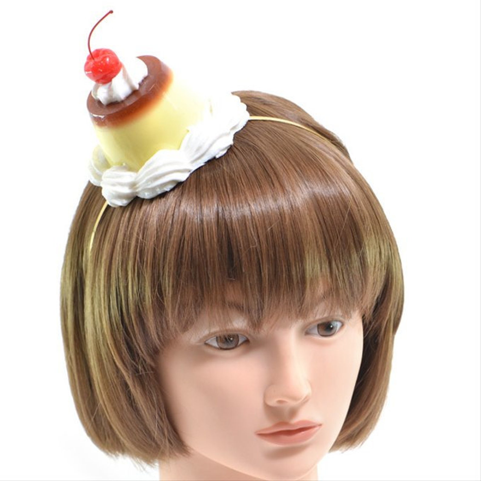 RESTOCK: Egg Pudding Headband, Fake Food Hair Accessory, Handmade, Made ...