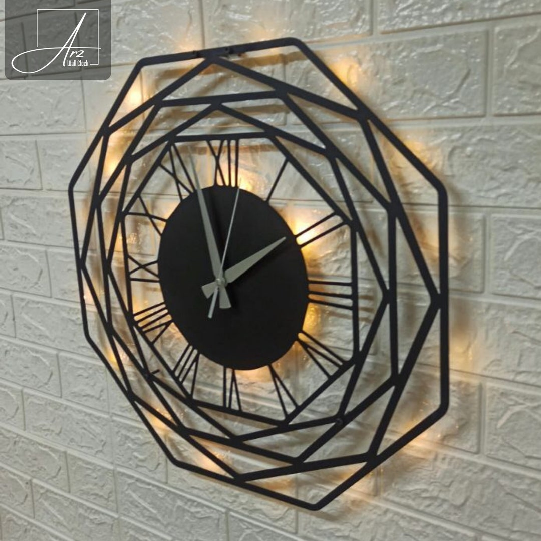 Octagon Metal Wall Clock,metal Wall Art,metal Wall Decor,oversized ...
