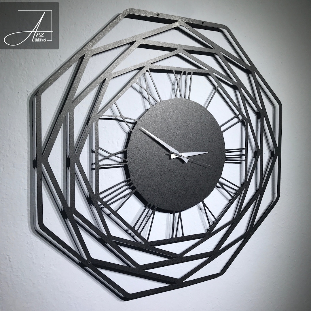 Octagon Metal Wall Clock,metal Wall Art,oversized Wall Decor,large ...