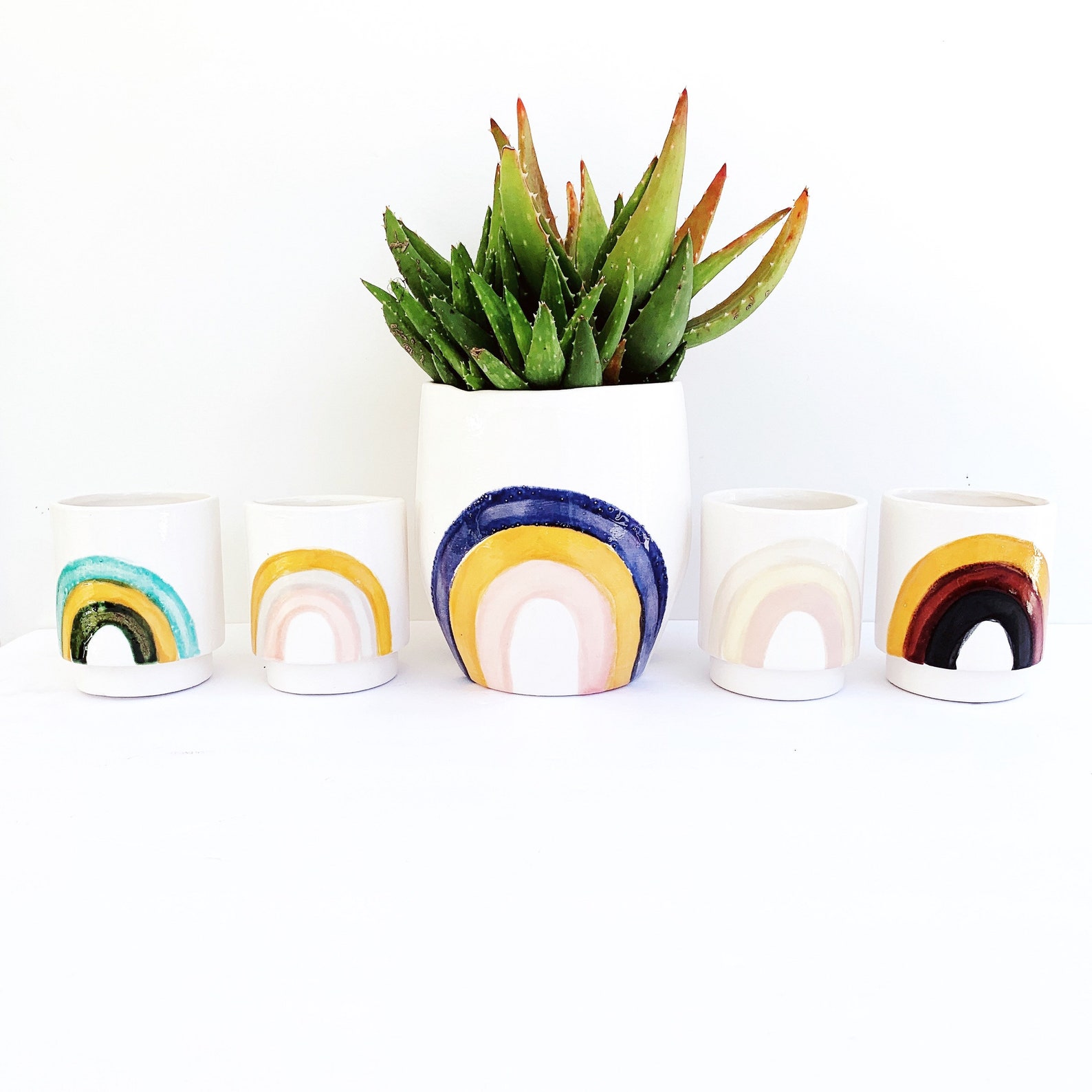 Rainbow Ceramic Planters Pots - Etsy Canada