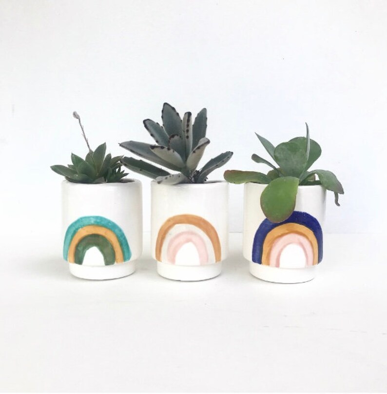 Rainbow Ceramic Planters Pots - Etsy Canada
