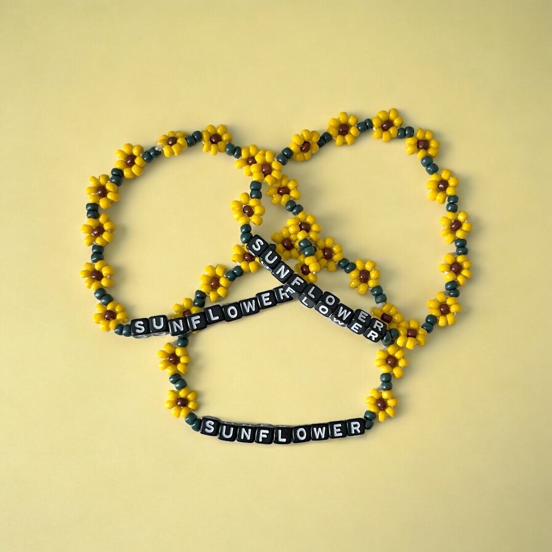 Custom SUNFLOWER Beaded | Post Malone | Lyrics | Inspired | Bracelet ...