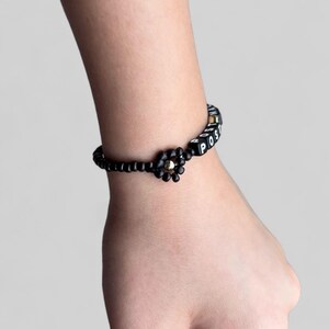 Custom Beaded | Post Malone | Black | Gold | Daisy | Bracelet ...