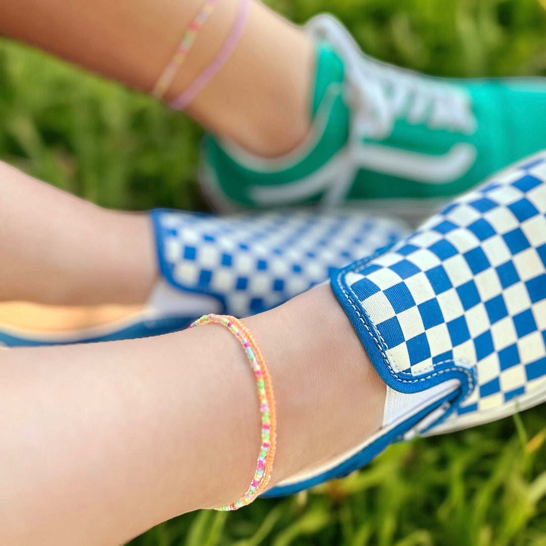 Custom | Hand Beaded | Dainty | Cute | Minimalist | Aesthetic | Anklet ...