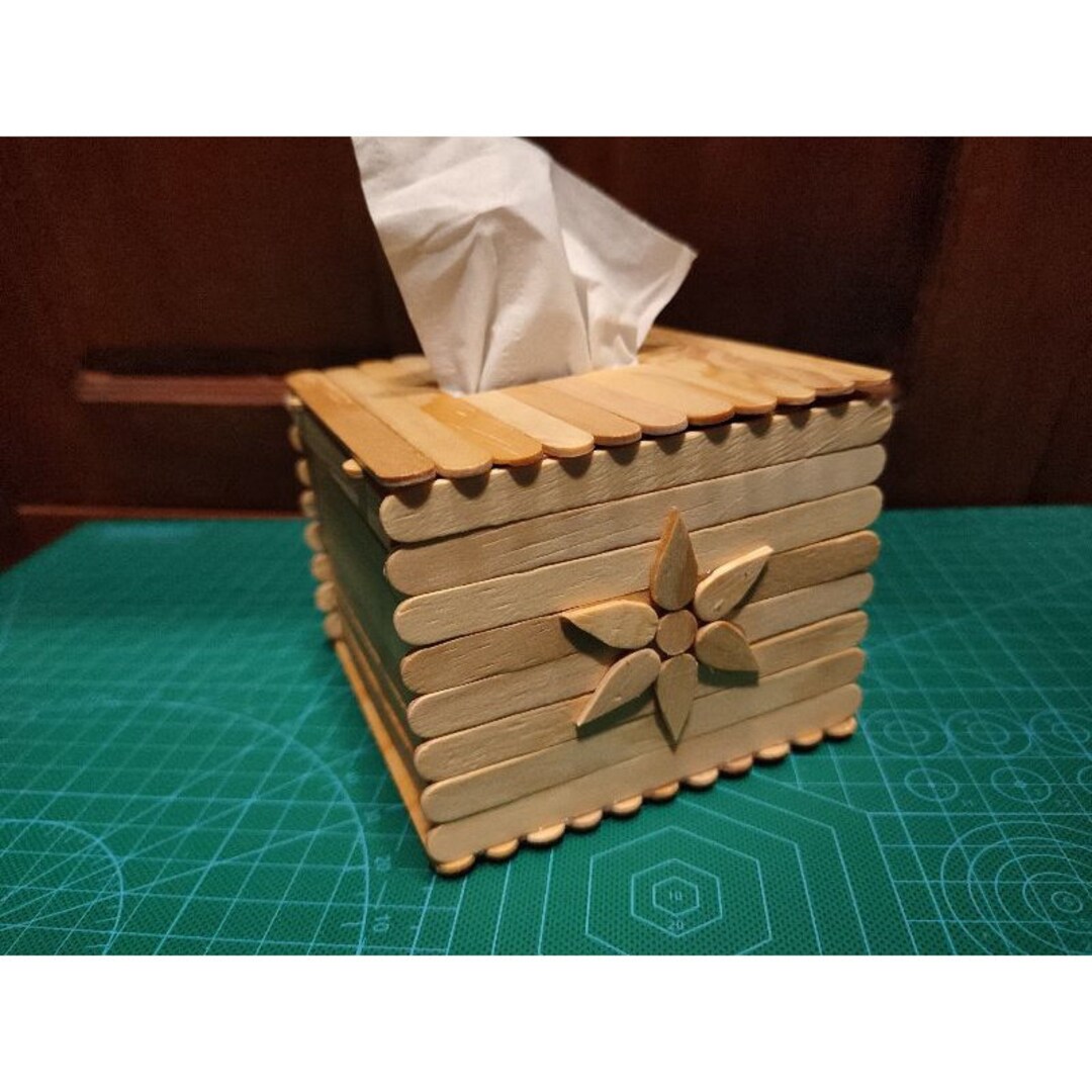 Unique Tissue Holder From Small Ice Cream Sticks - Etsy
