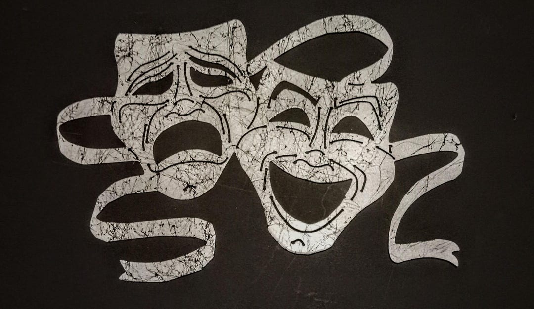 Theater Mask..laughing/ Crying / Comedy/ Tragedy Metal Wall Decore ...