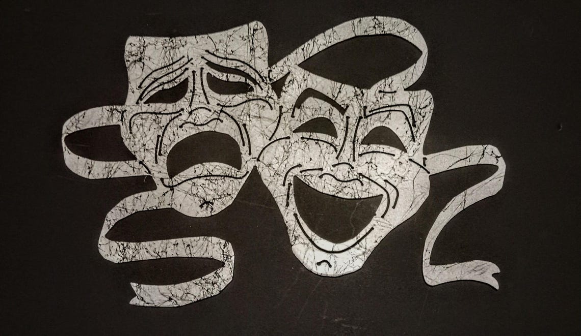 Theater Mask..laughing/ Crying / Comedy/ Tragedy Metal Wall Decore ...