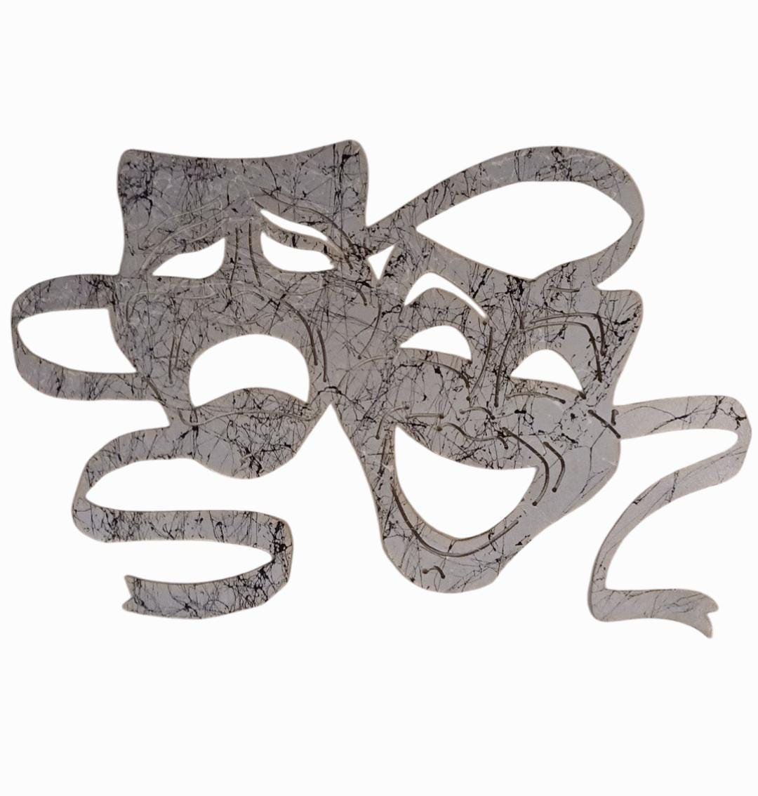 Theater Mask..laughing/ Crying / Comedy/ Tragedy Metal Wall Decore ...