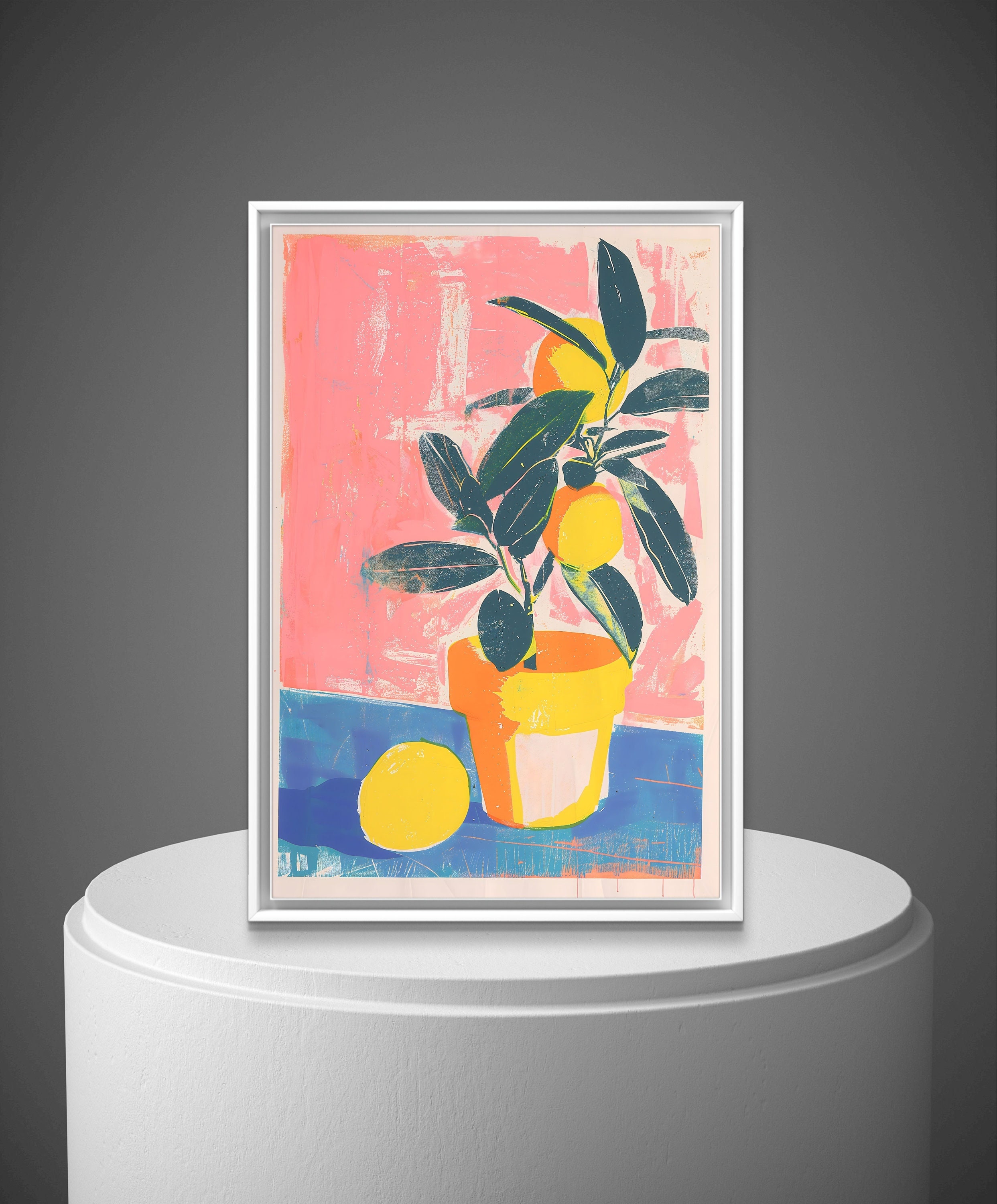 Printable Watercolor Lemon Tree in Pot Downloadable Digital Wall Art ...